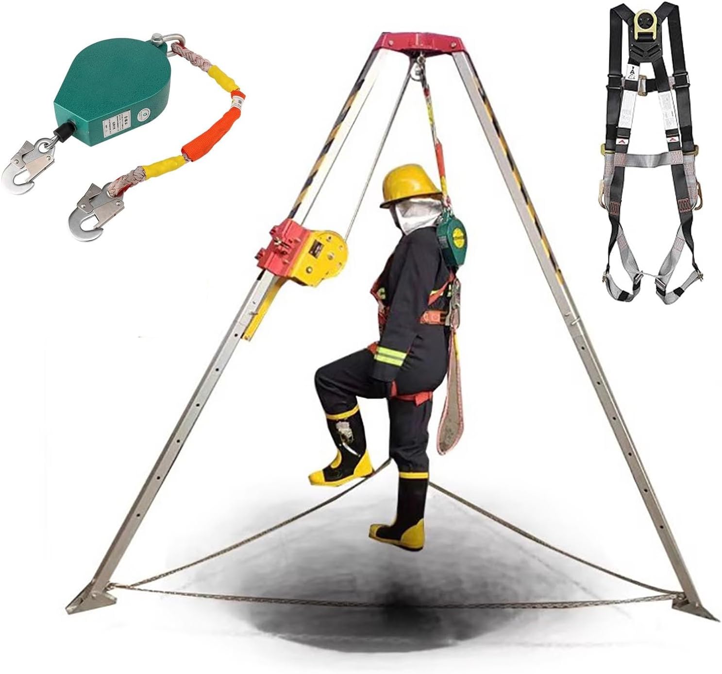 Amazon.com: 98' Cable Confined Space Rescue Tripod Winch 1200lbs ...