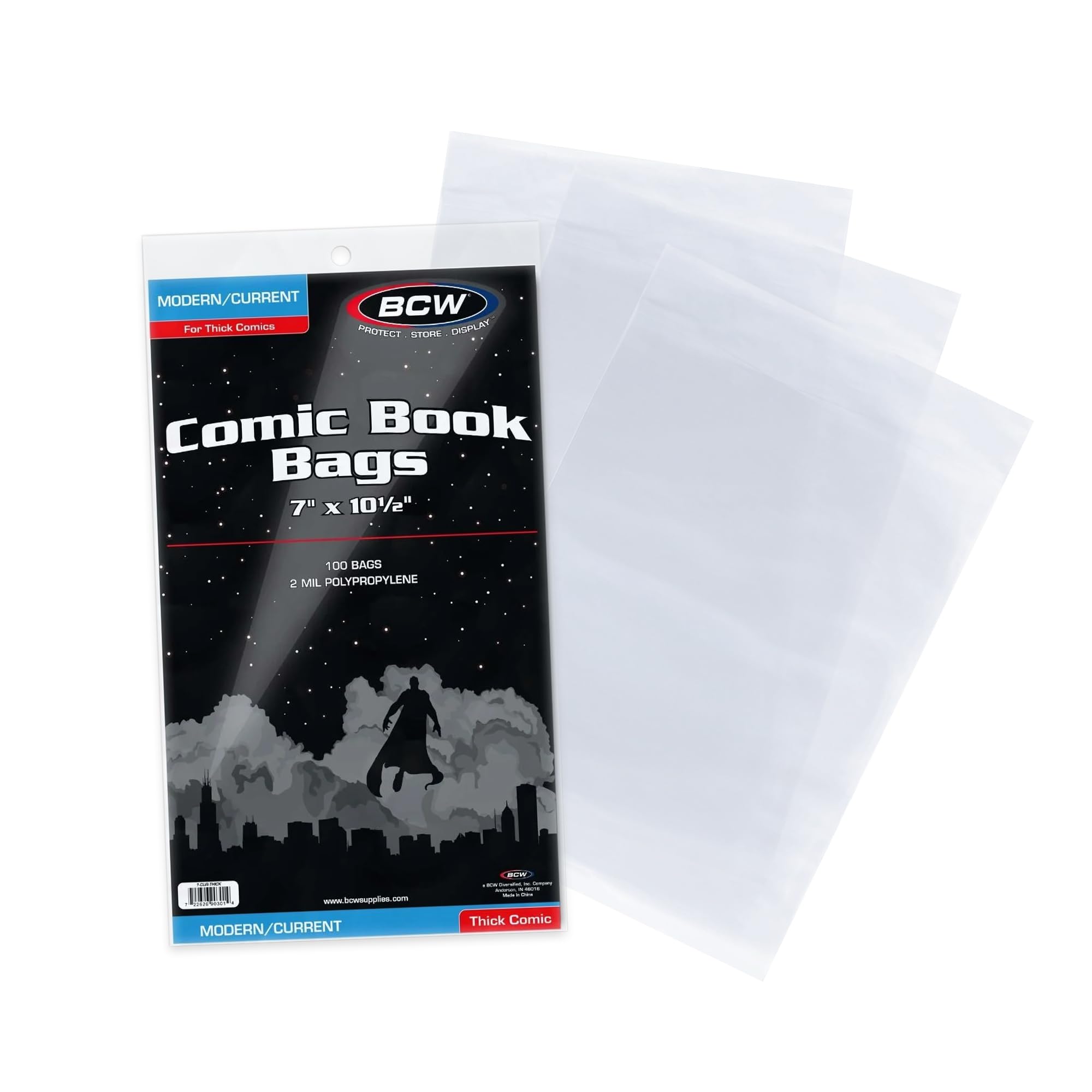 Amazon.com : BCW Thick Current/Modern Comic Bags - 100 ct | Acid-Free ...