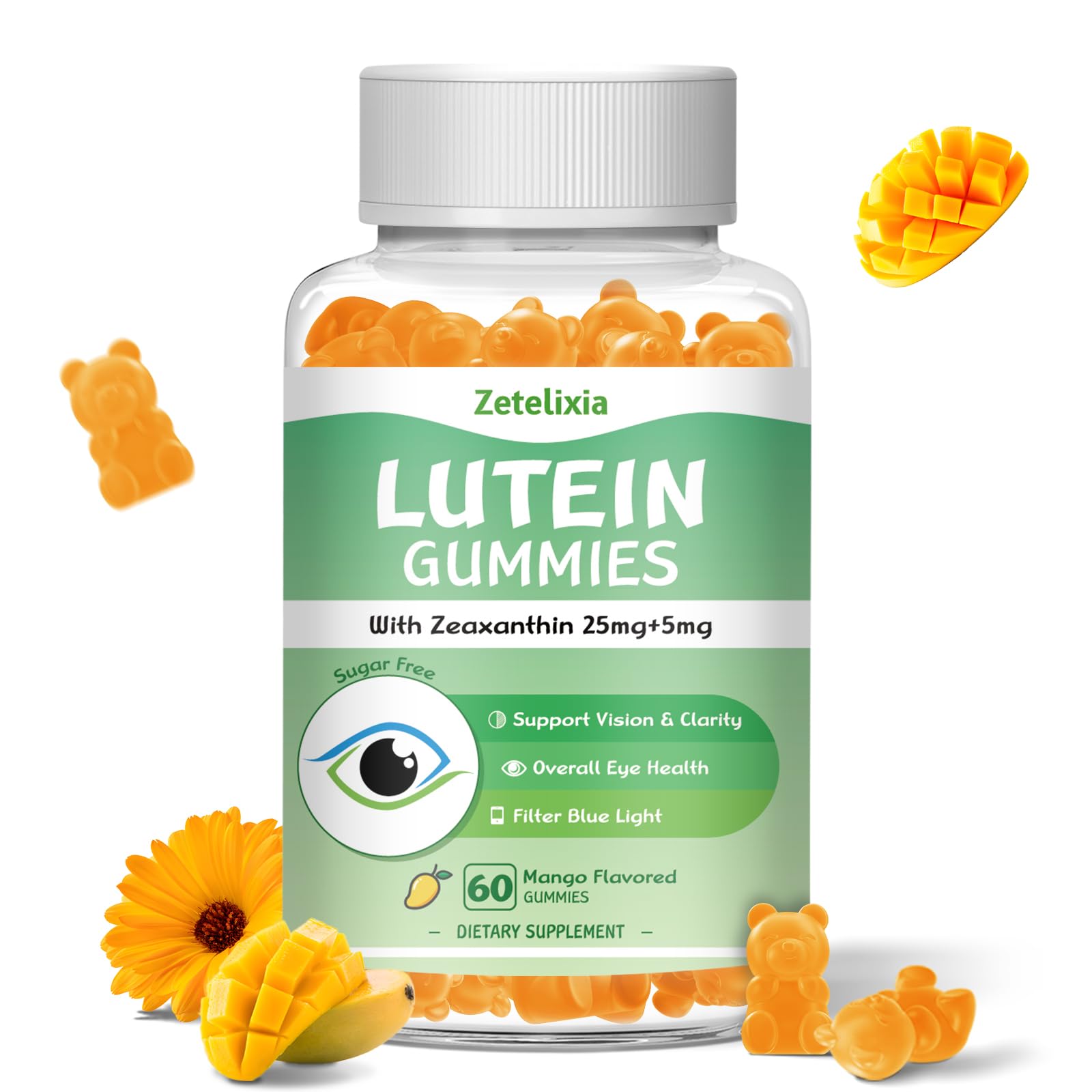 Amazon.com: Zetelixia Lutein Gummies Eye Health Supplement for Adults ...