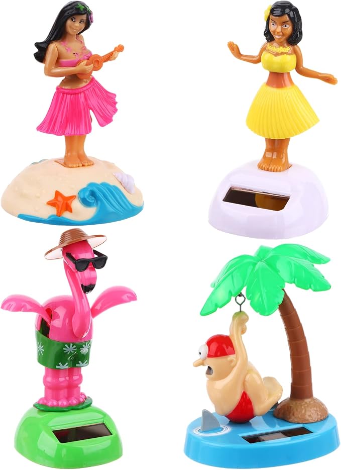 Amazon.com: 4 Pack Hawaii Girl Solar Powered Dancing Toys Flapping ...