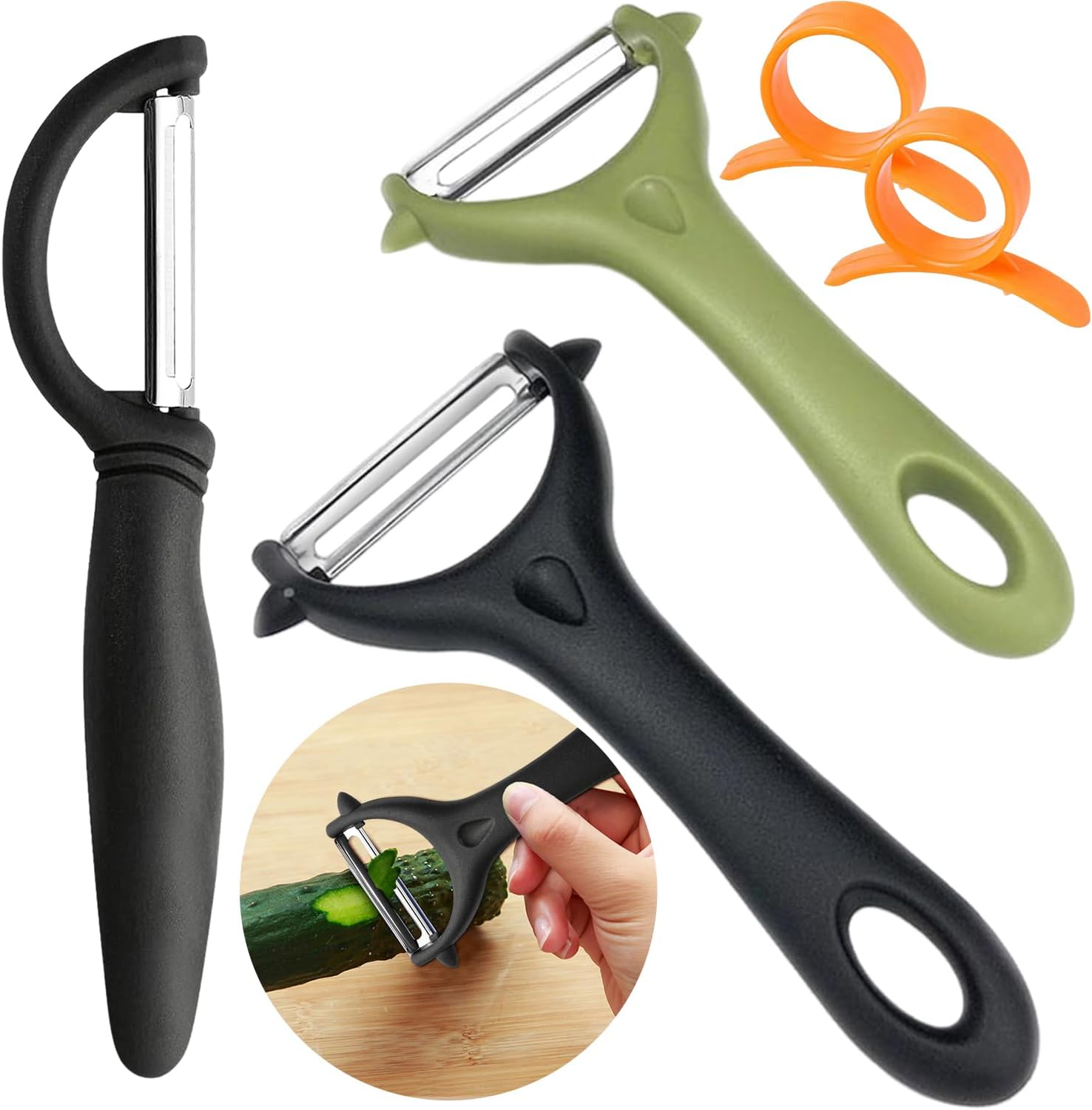 Bomtop 3 Pièces Econome legumes, Extra Tranchant Double Tranchant ...