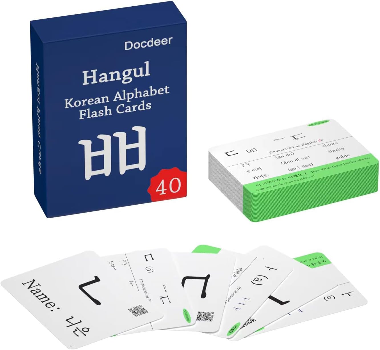 Amazon.com: Hangul Korean Alphabet Syllabary Flash Cards for Beginners ...