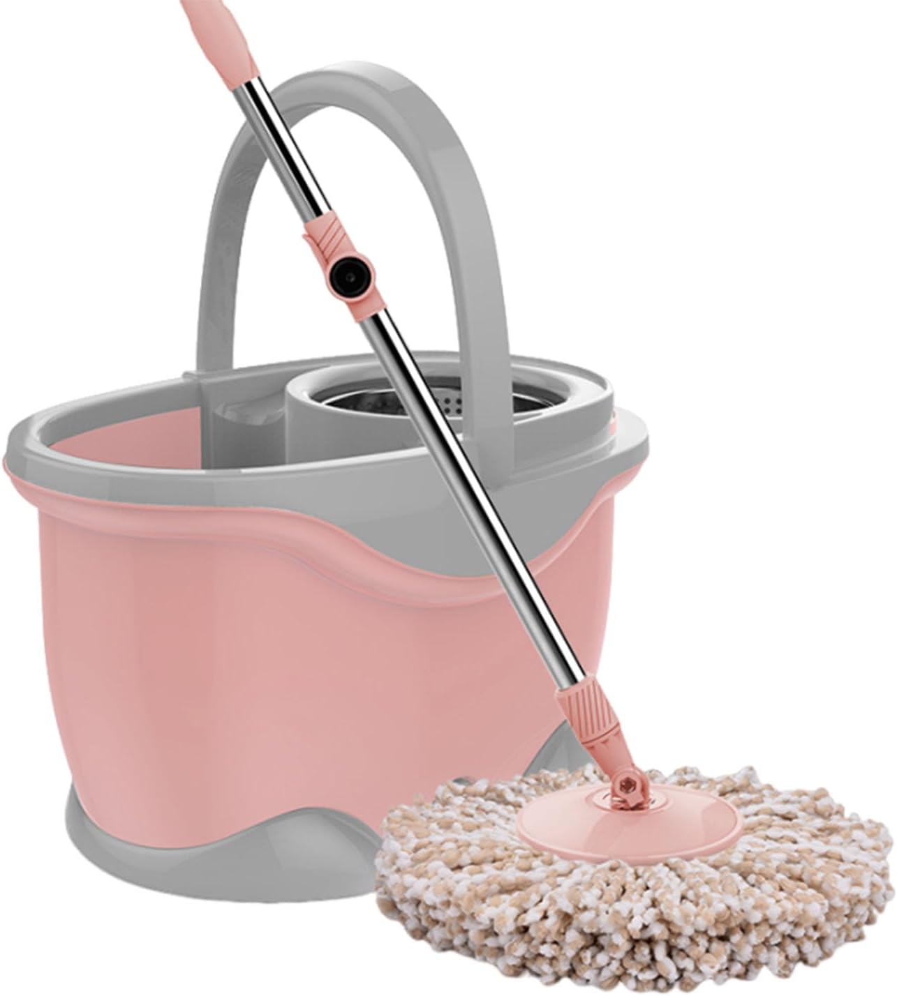 Amazon.com: LYUGGAGE Spin Mop and Bucket with Wringer Set - Stainless ...
