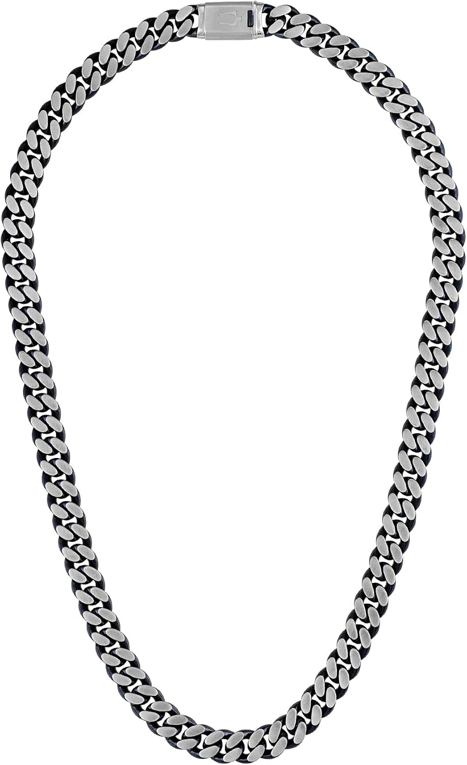 Bulova Jewelry Men's Classic 24mm Curb Chain Blue IP and Brushed ...