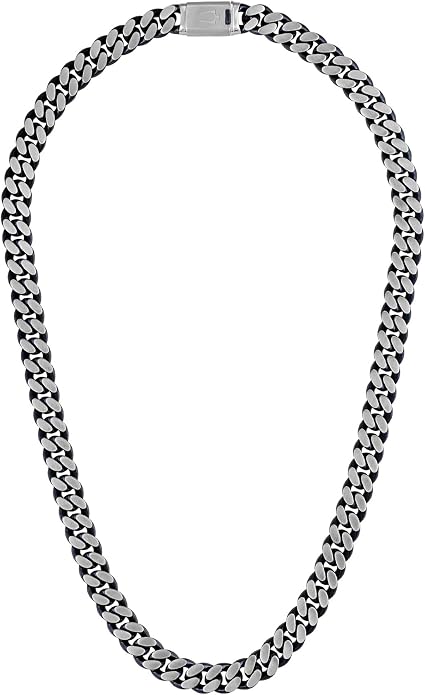 Bulova Jewelry Men's Classic 24mm Curb Chain Blue IP and Brushed ...