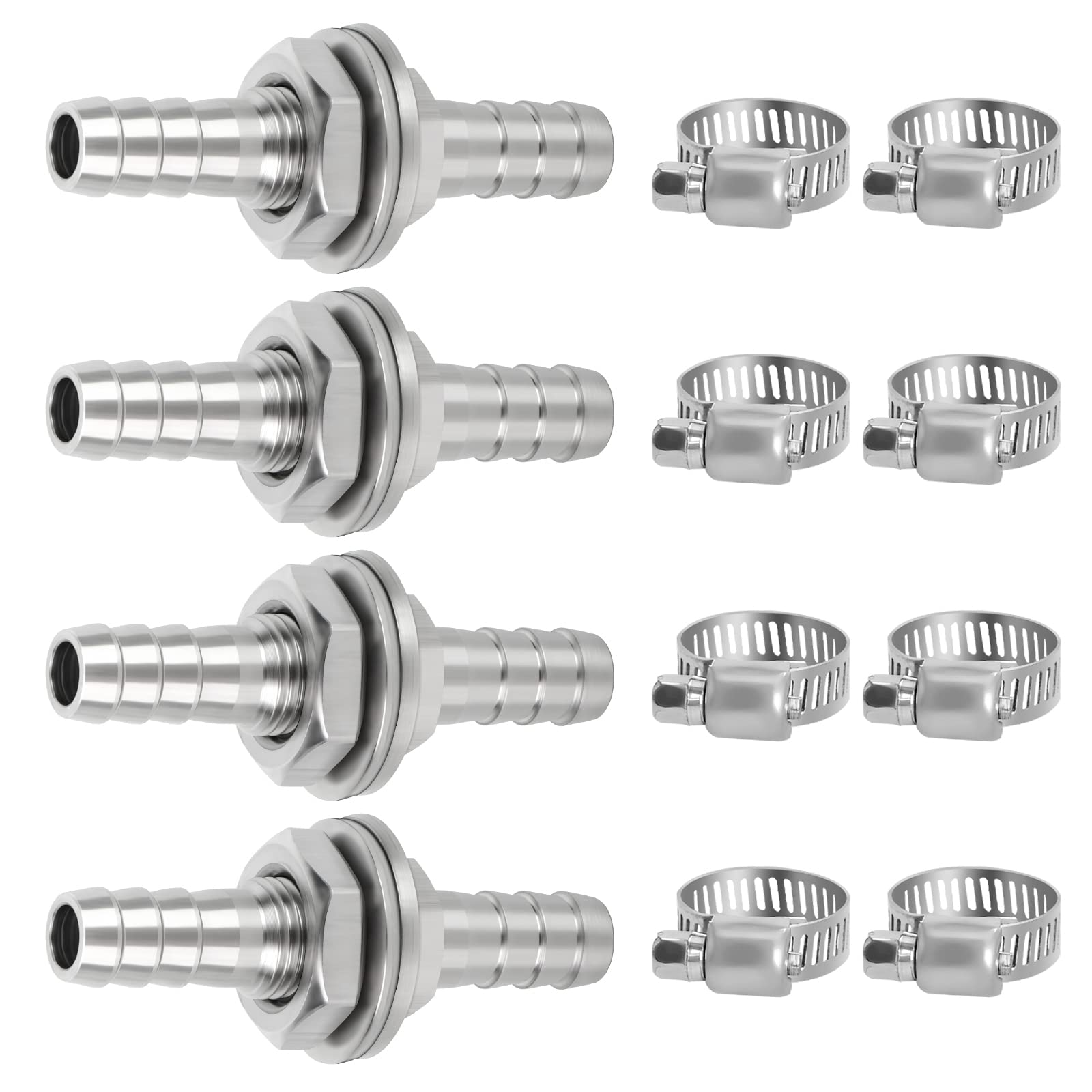 Snapklik.com : TAISHER 4PCS 304 Stainless Steel Hose Barb Thru-Bulk ...