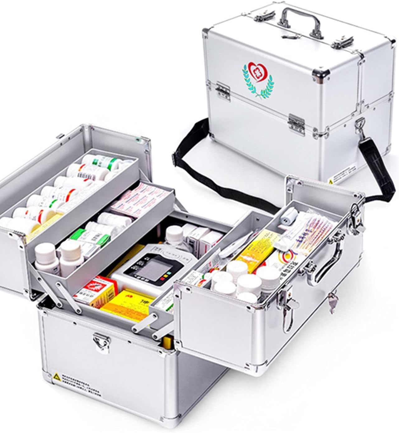 Amazon.com: UIBAO Upgraded Lockable Multi Tray First Aid Box Portable ...