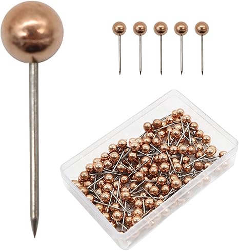 Amazon.com: KASCLINO 200pcs Push Pins, 0.16 inch Round Head Pins, Map ...