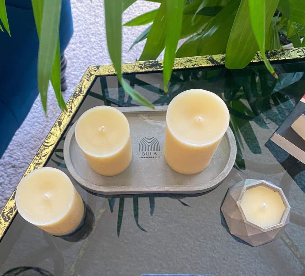 Juego de 4 velas de cera de abejas 100 naturales sin goteo sin humo ...