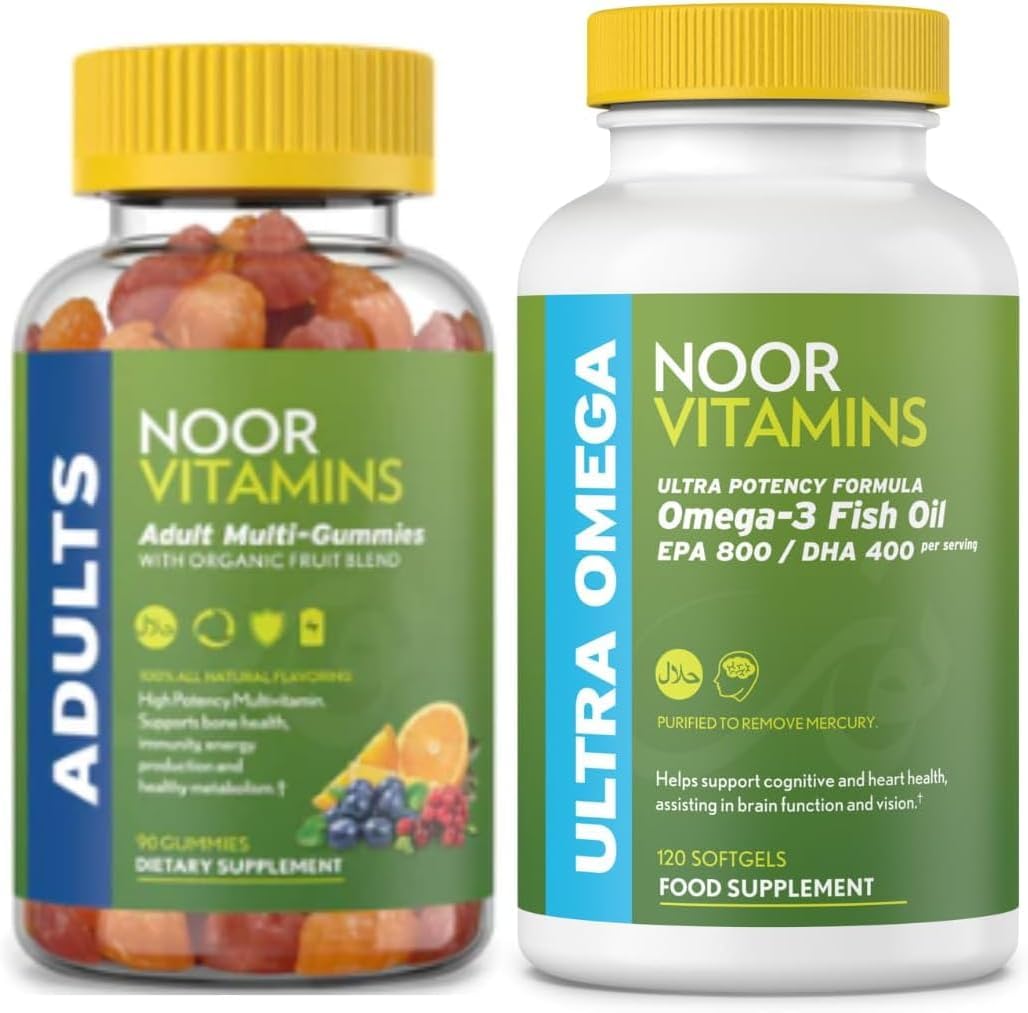Amazon.com: Noor Vitamins Halal Vitamins Adult Bundle - Multivitamin ...