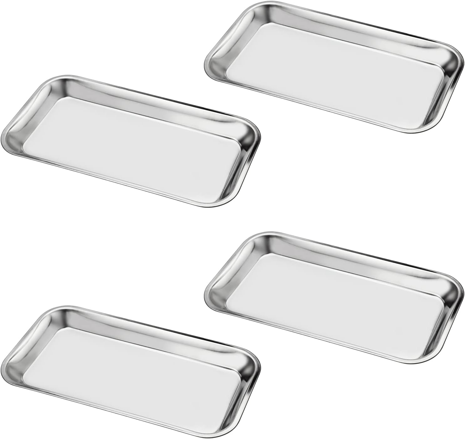 ZEONHEI Lot de 5 Plateaux Acier Inoxydable, Plateau De Laboratoire ...