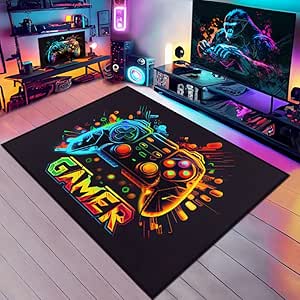 Amazon.com: ERWAAD Gaming Rug - Gamer Rug with Controller Design for ...