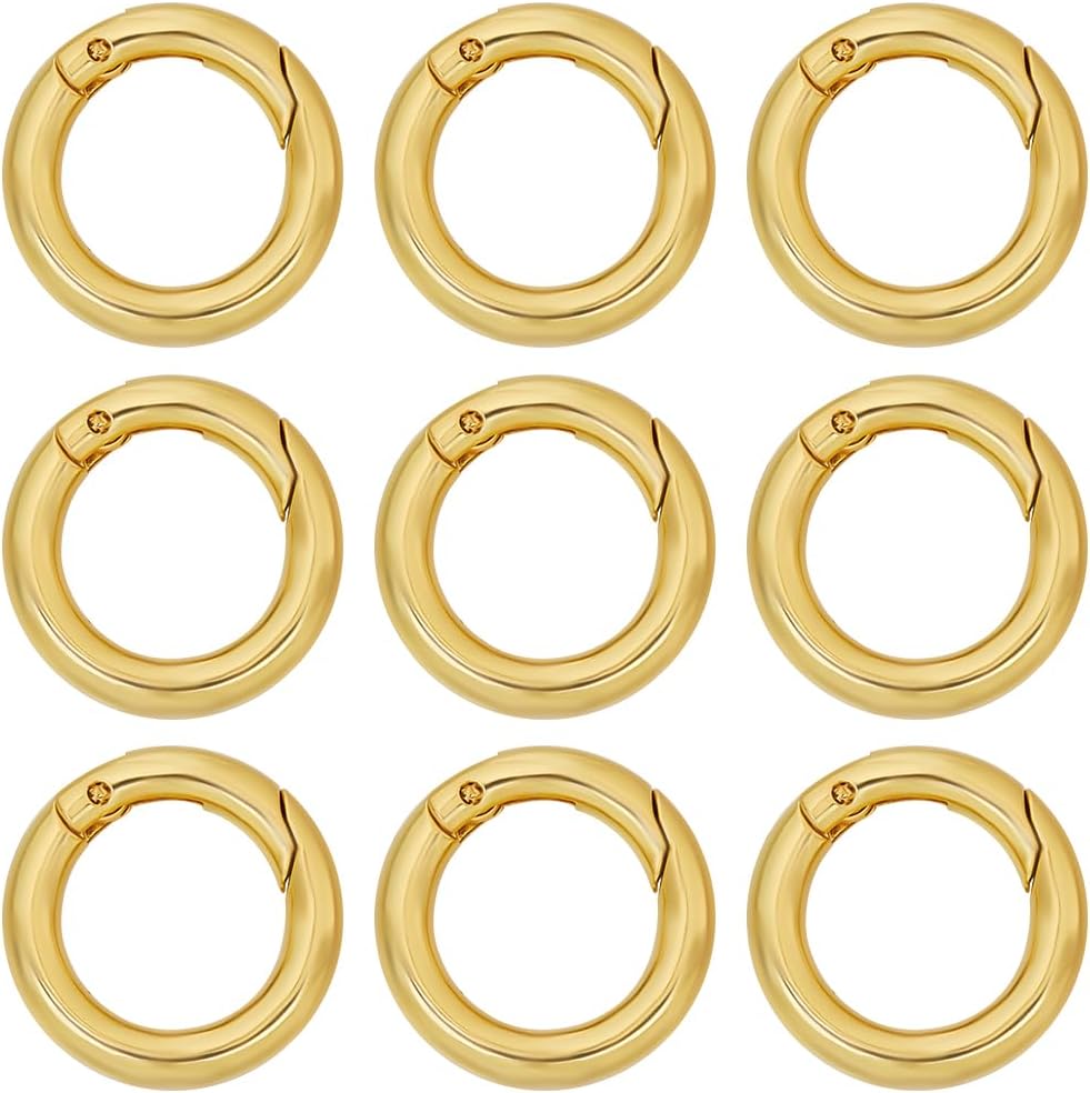 Amazon.com: SUNNYCLUE 1 Box 12Pcs Real 18K Gold Plated Spring O Rings ...