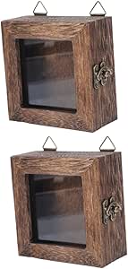 Amazon.com - Amosfun 2pcs Box Vintage Specimen Box Wooden Display Stand ...