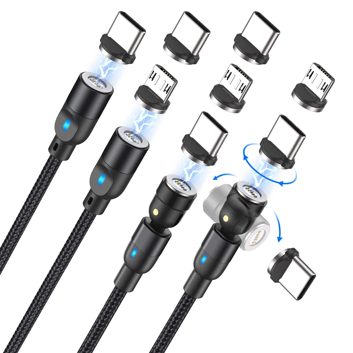 A.S Magnetic USB Cable, Magnetic USB C Charging Cable, 3A Fast Charging ...