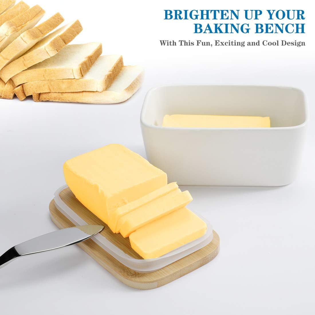 Large Butter Dish 22 oz (650ml), Airtight Butter Keeper Butter ...
