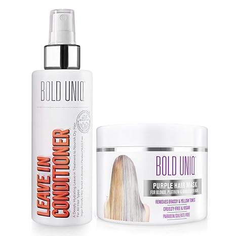 Amazon.com: BOLD UNIQ Purple Hair Mask For Blonde, Platinum, Bleached, Silver, Gray, Ash ...