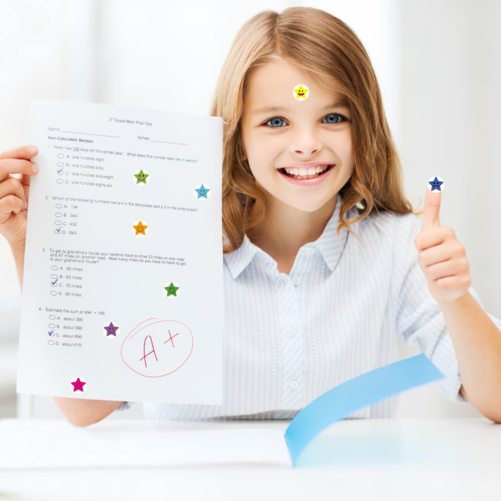 Snapklik.com : 6000 Pieces Happy Face Star Stickers, Small Smile Star ...