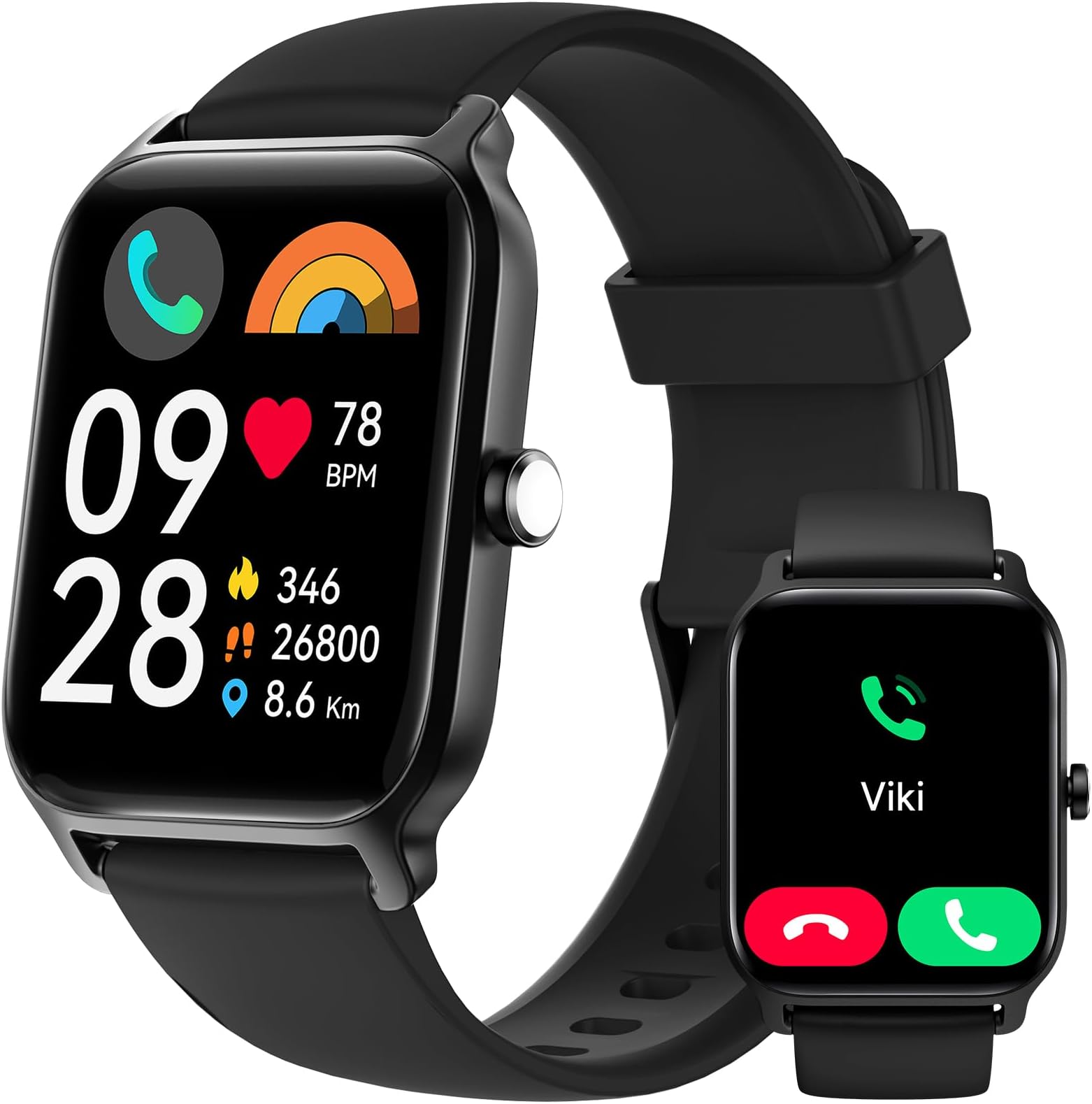 Qinux QNIX SMARTWATCH Touchscreen, quadratisch, ultradünn, 4,4 cm , mit ...