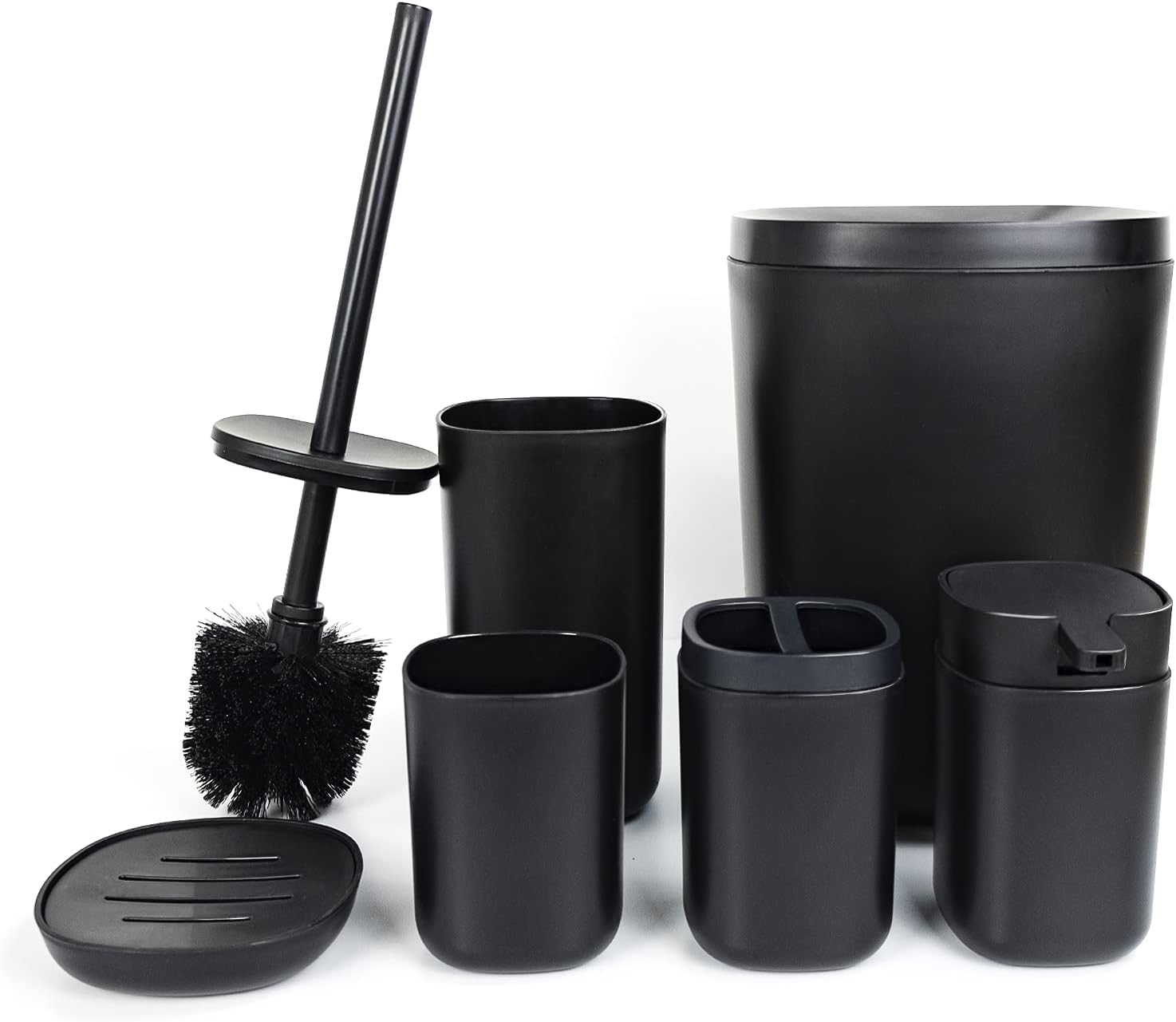 Amazon.com: Bathroom Accessories Set of 6 Complete, Toothbrush Holder ...