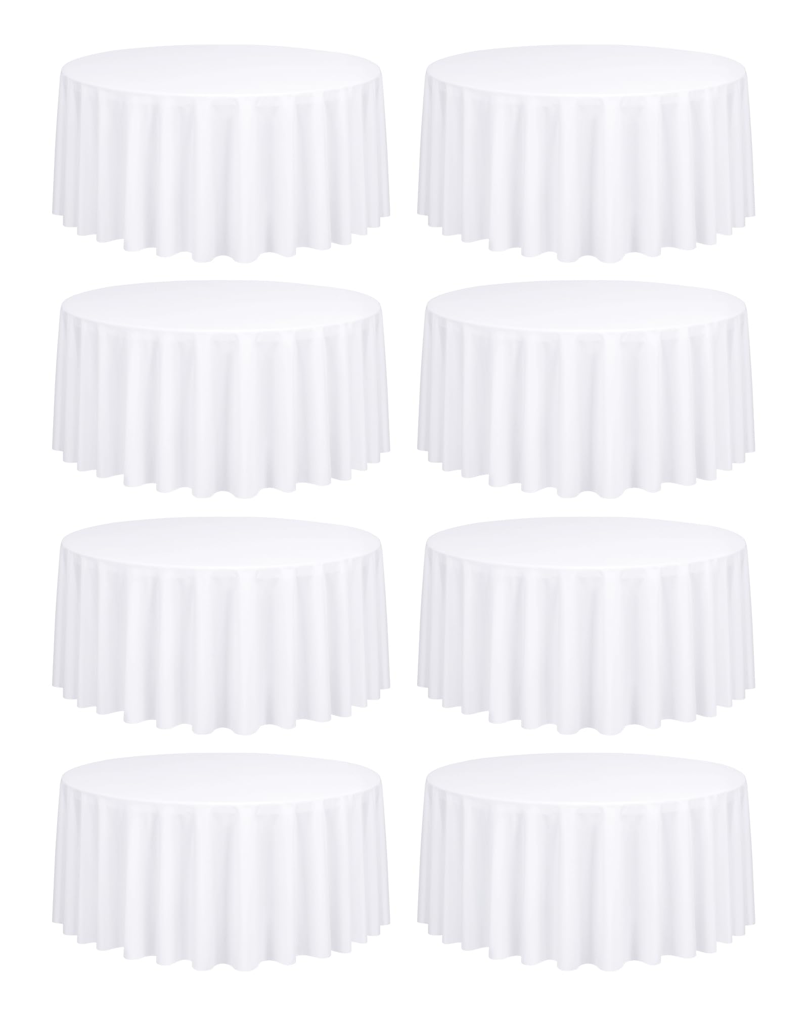 Amazon.com: 8 Pack White Round Tablecloth 108 Inch - White Bulk ...
