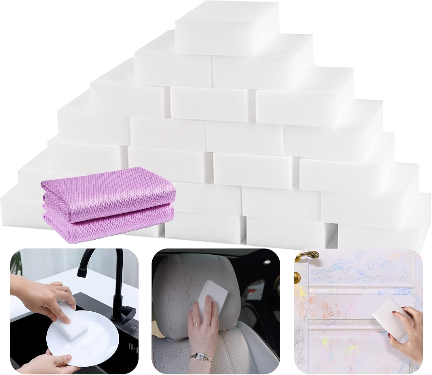 Amazon.com: 100 Pack Magic Sponge Eraser - Multipurpose Surface Home ...