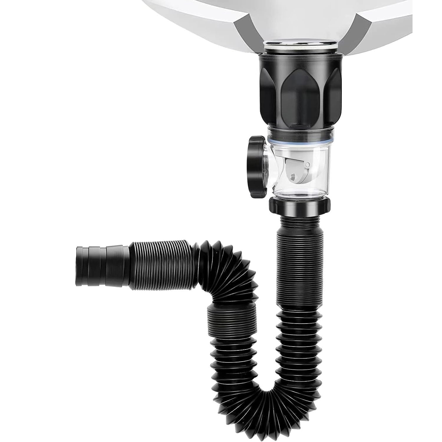 SANYEMA Flexible Drain Pipe Wash Basin Sink Drain Hose Flexible PVC ...