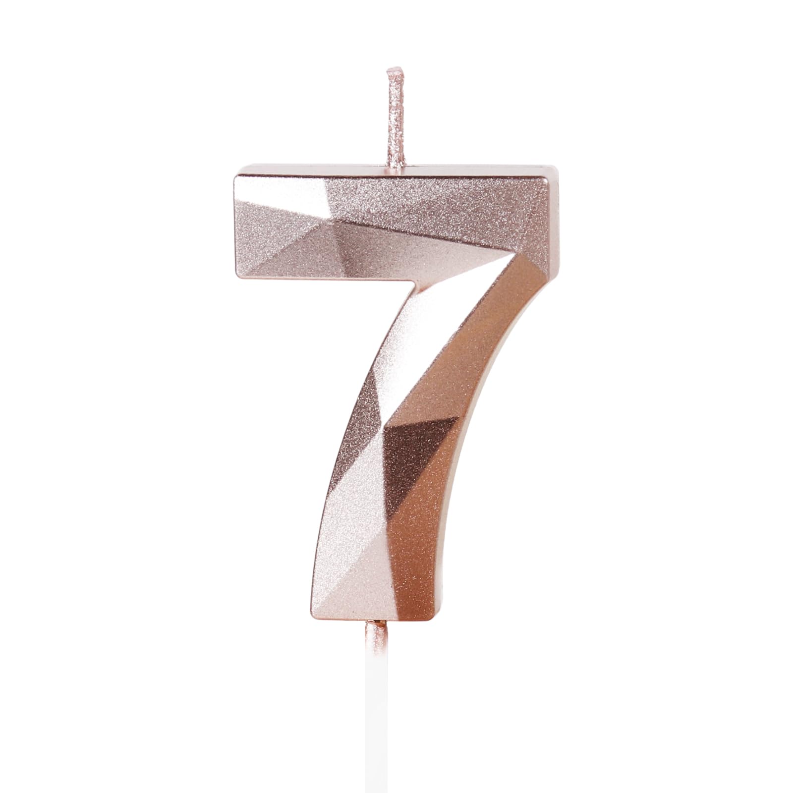 Amazon.com: Number 7 Candles,7th Birthday Candles,Rose Gold Happy ...