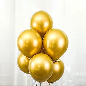 Amazon.co.jp: Balloons 50/100pcs Metallic Latex Balloons 5/10/12" Gold ...