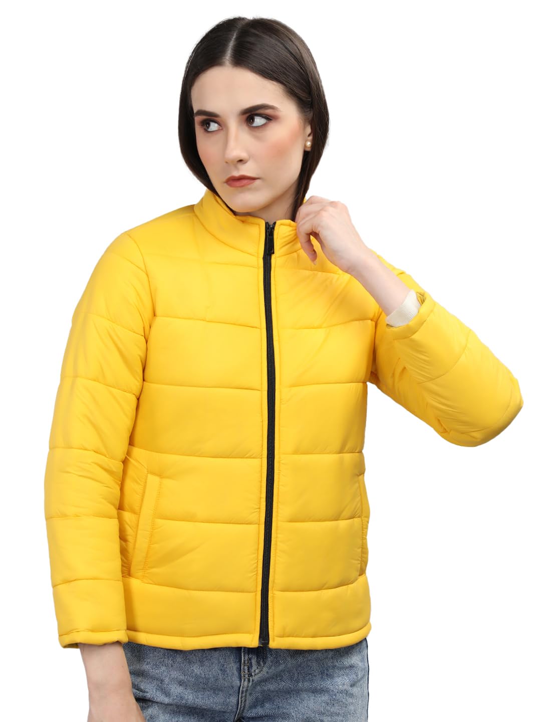Buy CHKOKKO Women's Winter Wear Quilted Jacket Mango- Polyester ...