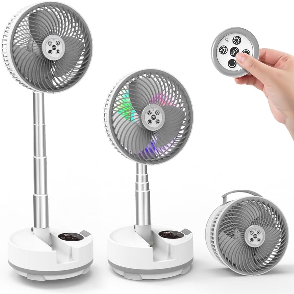 Amazon.com: xumemall Foldable Oscillating Pedestal Fan with Remote, 8 ...