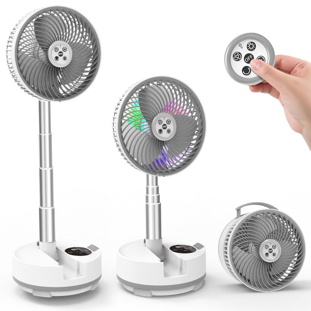 Amazon.com: xumemall Foldable Oscillating Pedestal Fan with Remote, 8 ...
