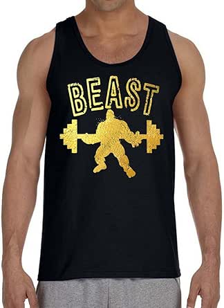 Interstate Apparel Inc Gold Foil Muscle Beast Men's Black Tank Top 3X ...