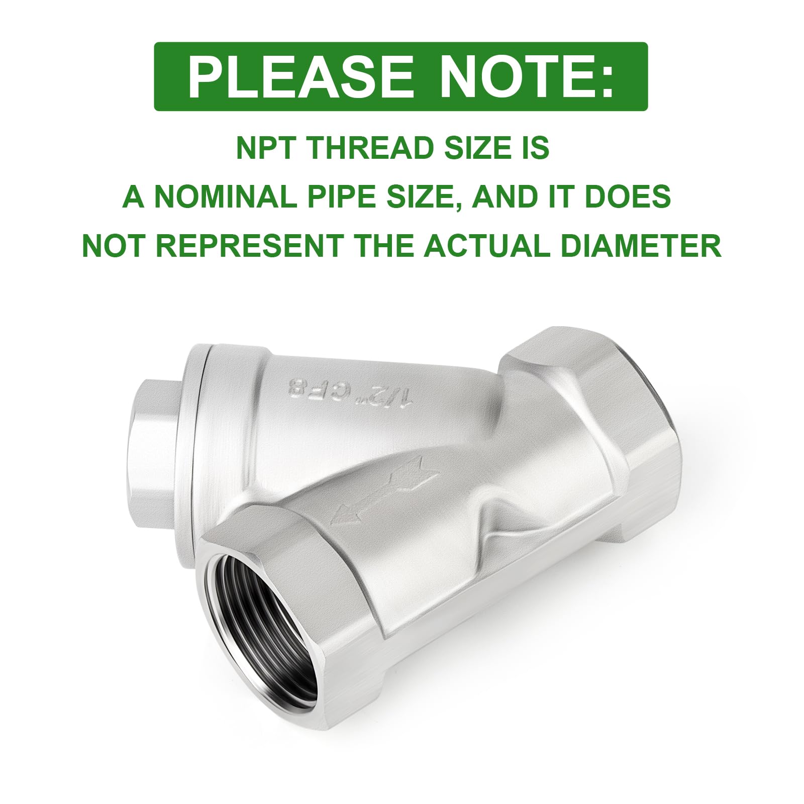 Snapklik.com : 1PCS 304 Stainless Steel 1/2" NPT Female WYE Y Strainer ...