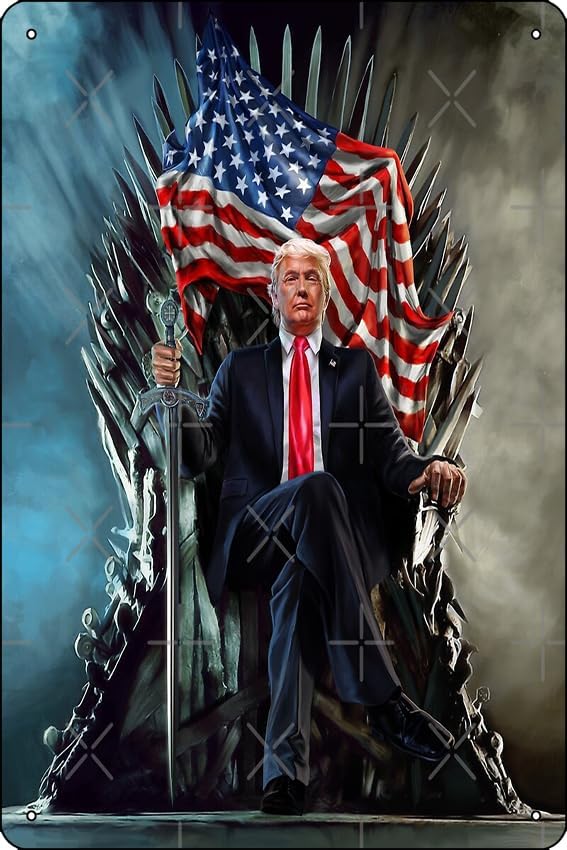 Amazon.com: United States President Donald Trump on Iron Chair Print 8 ...
