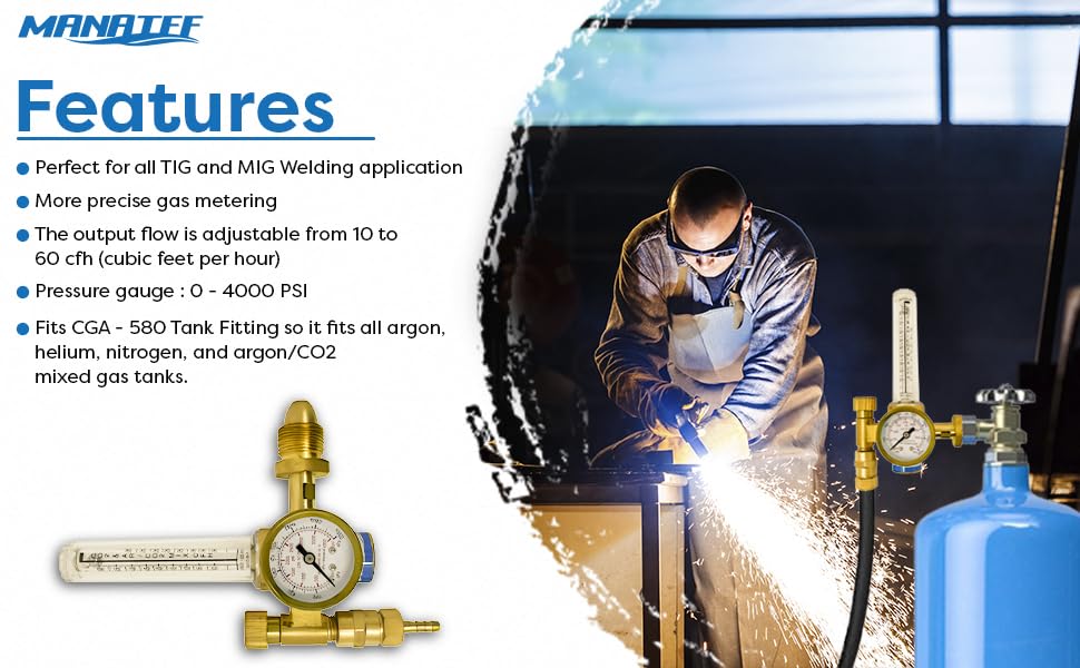 Snapklik.com : Argon Regulator TIG Welder MIG Welding CO2 Flowmeter 10 ...