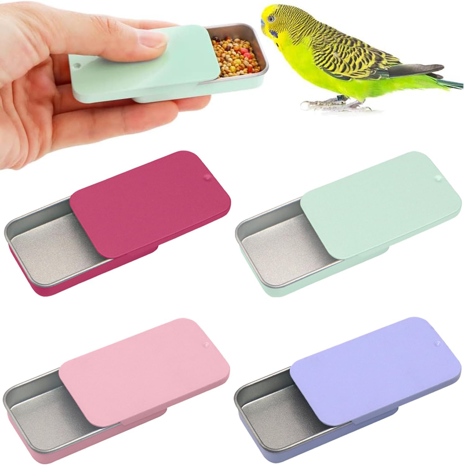 20 Pcs Metal Hinged Tin Box Container Mini Portable Small Storage ...