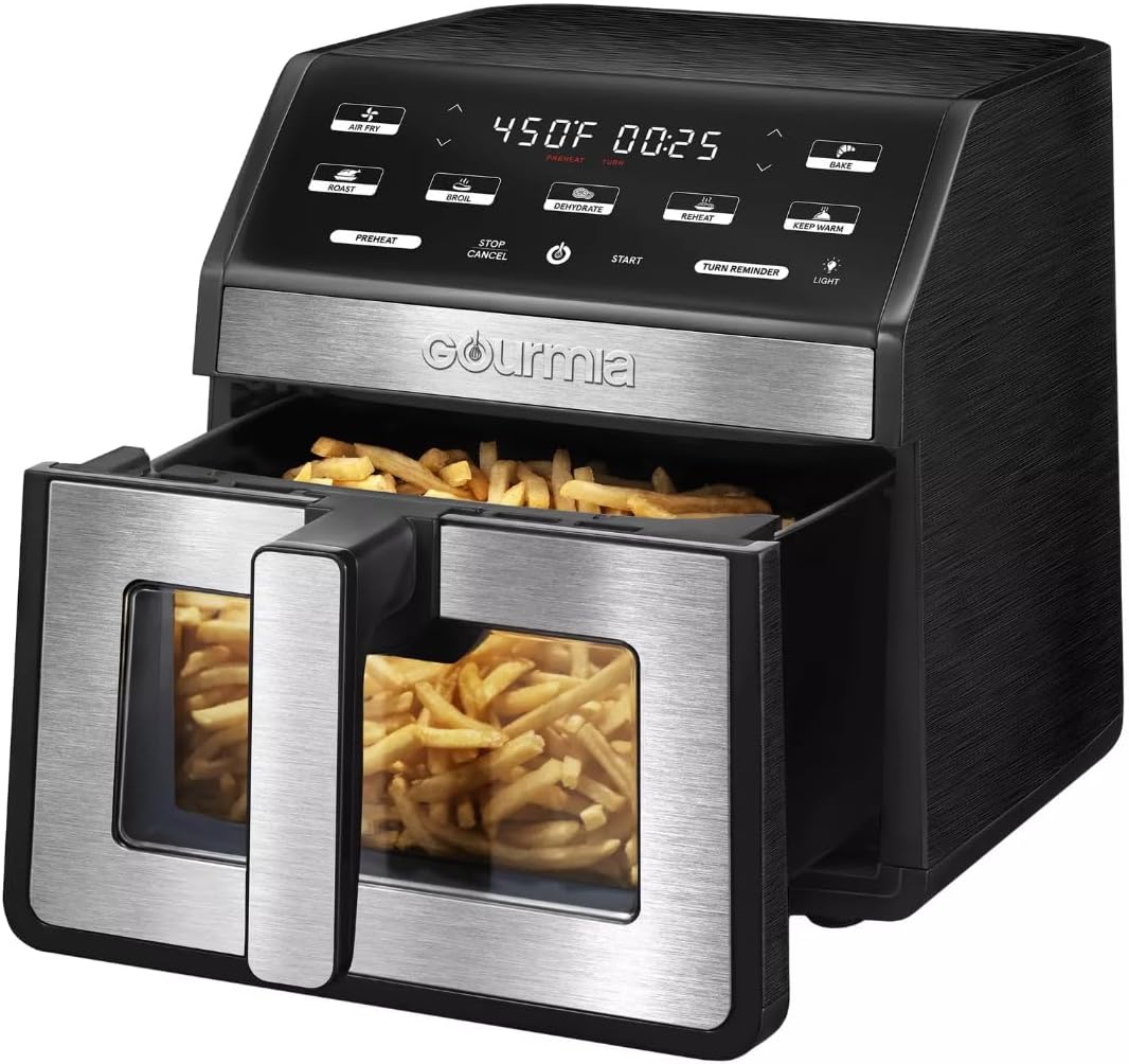 Amazon.com: Gourmiaa 8-Quart Digital Air Fryer with Window & Light ...