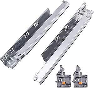 Hidden Drawer Slides, Three-Section Damping Bottom Guide Rails, Cabinet ...