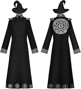 Amazon.com: Aspfoaw Wizard Costume Black Wizard Robe with Hat Cosplay ...