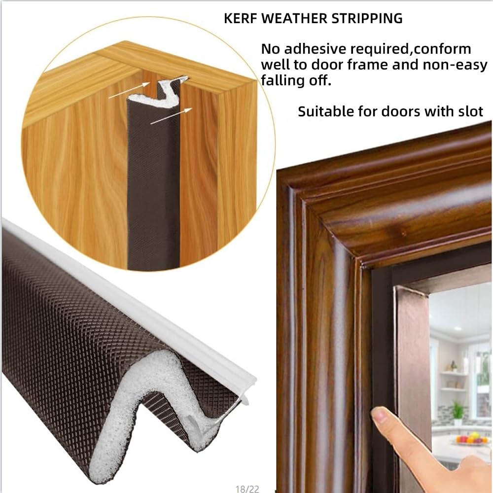 ESUFEIR 40Feet Door Weather Stripping Door Seal Strip,Kerf Weather ...
