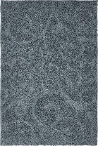Amazon.com: Unique Loom Floral Shag Collection Area Rug-Carved, 4 ft x ...