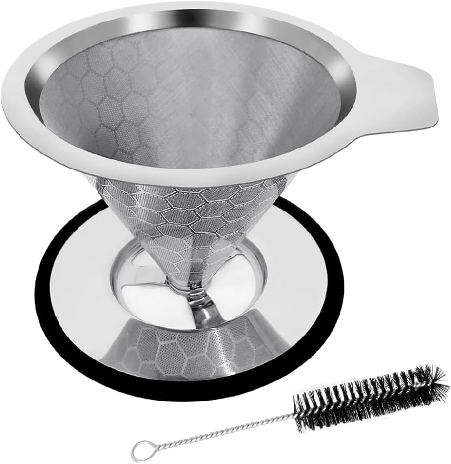 Amazon.com: LHS Pour Over Coffee Dripper Reusable Coffee Filter Metal ...