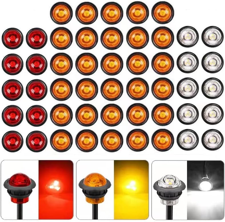 Amazon.com: 50pcs 3/4” Inch Round side marker lights DOT Certification ...