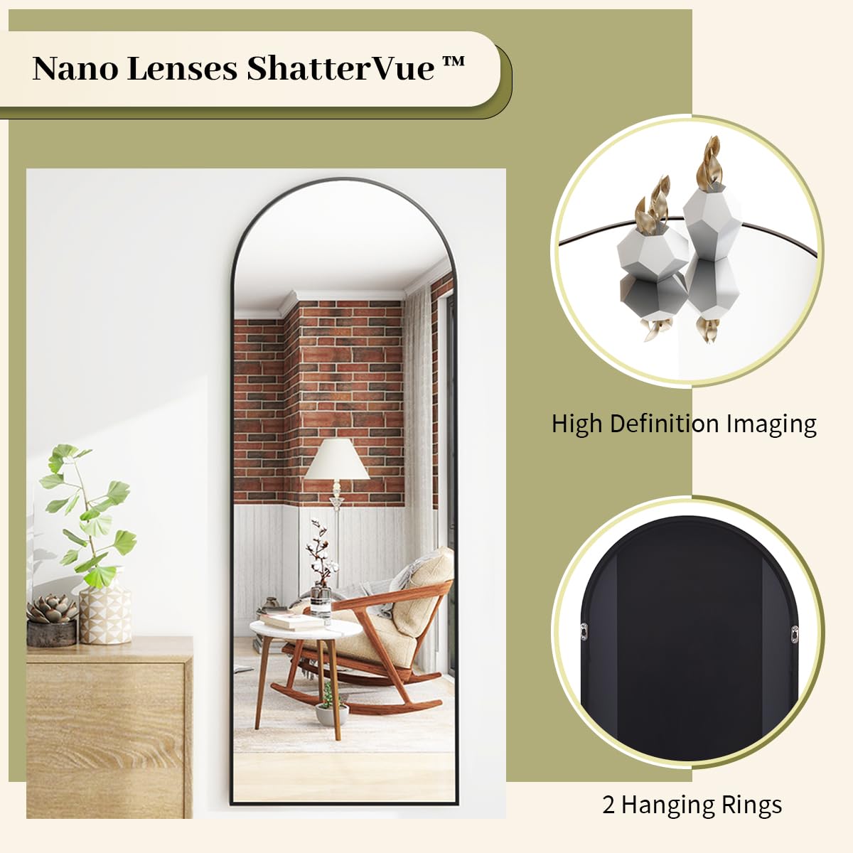 Snapklik.com : BEAUTYPEAK 58x18 Full Length Mirror Arch Floor Mirror ...