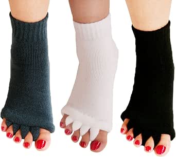 Amazon.com: TOLHYUN Toe Separator Socks Foot Correction Socks,Women's ...