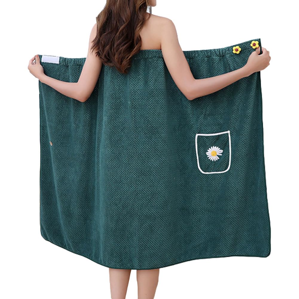 Amazon｜TUYOBI着れるバスタオル ラップタオル 巻きタオル お風呂上り レディース 吸水 速乾 女の子 大判 おしゃれ ポケット付き プールタオル 丈夫 厚手 柔らかい 前開き 着る ...