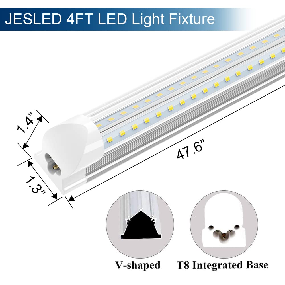 4FT LED Shop Light, JESLED 4 Foot 36W LED Light Fixture, High Output ...