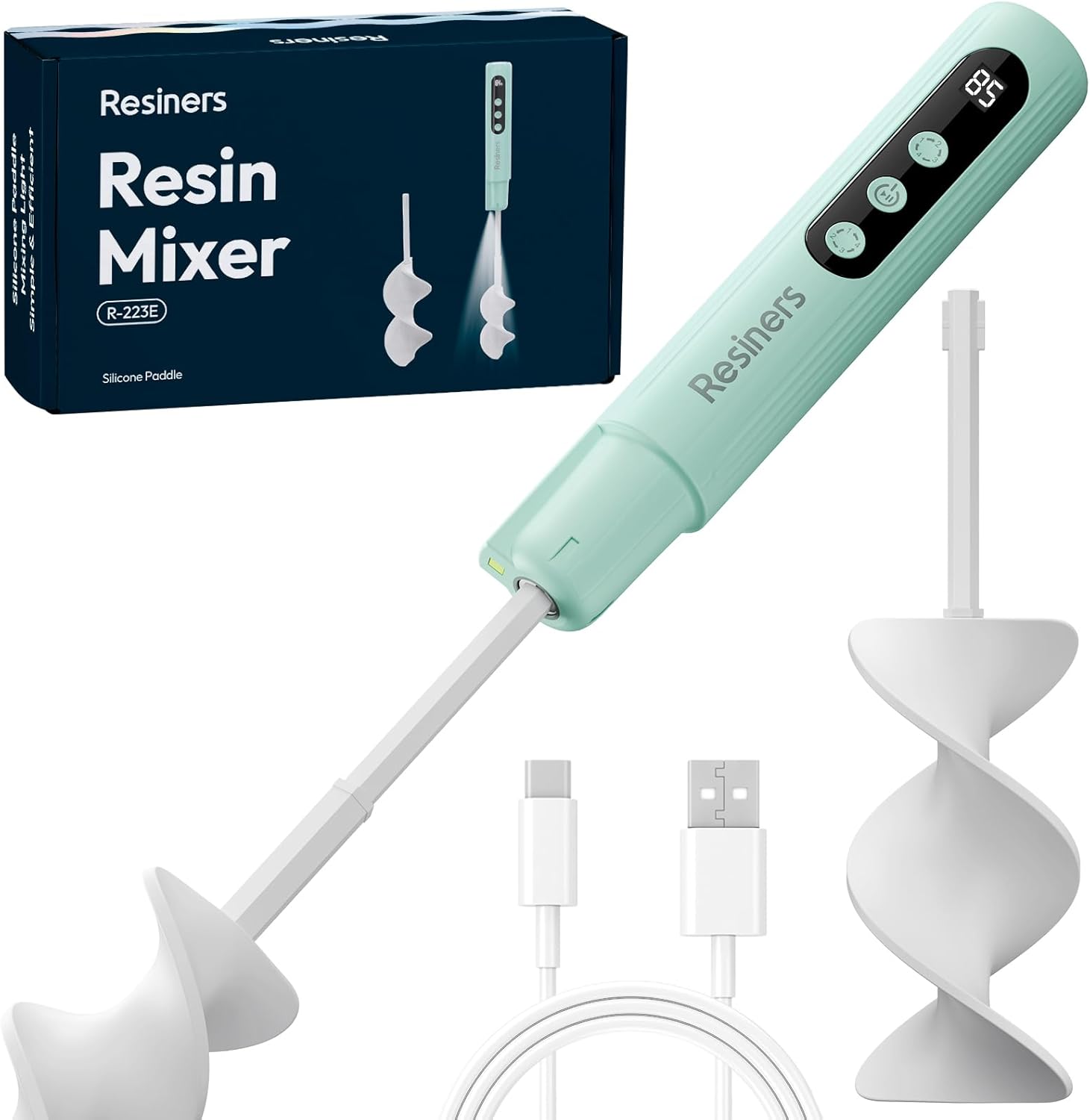 Amazon.com: Resiners Resin Mixer, Handheld Epoxy Mixer with Silicone ...