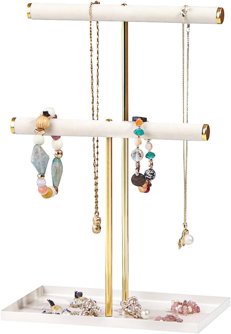 Amazon.com: NobleKey T-Bar Necklace Holder Stand, Velvet Jewelry ...